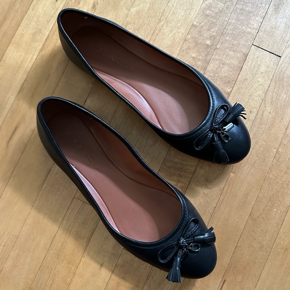 Coach | Shoes | Coach Leather Tie Ballet Flats | Poshmark